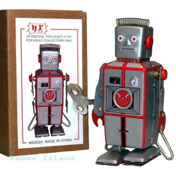Easelback Robot spring head Windup Tin Toy Mini – Robot Island
