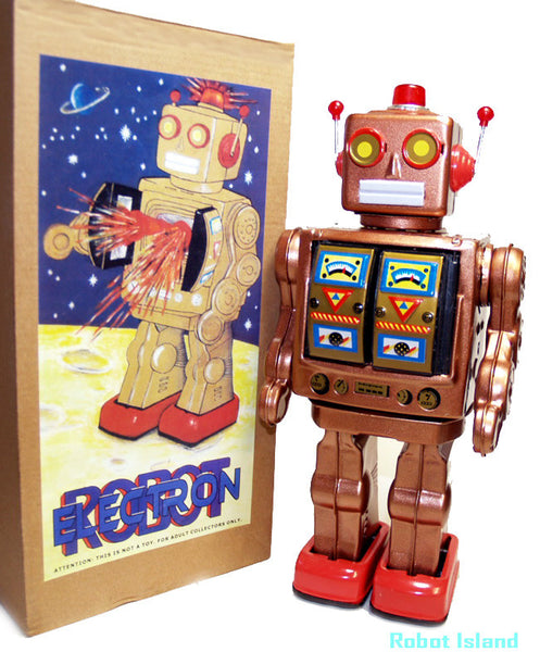 ME100 Robot Bronze Copper Tin Toy Mr. D Cell Display version – Robot Island